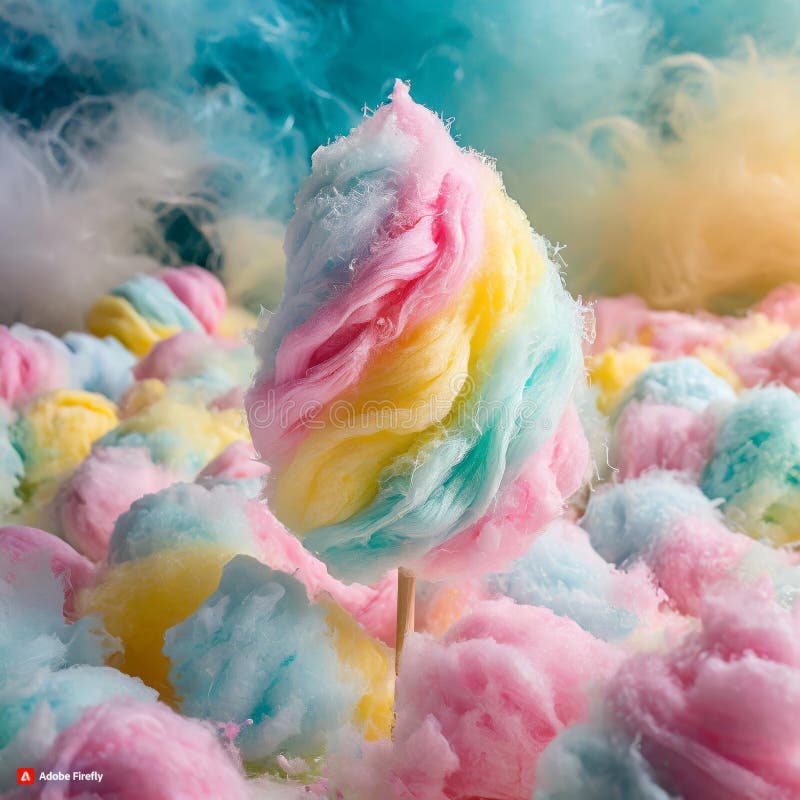 Image of Cotton Candy in Pastel Colors Stock Photo - Image of generated ...