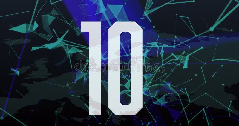 Image of Countdown Over Plexus Network Against World Map on Black ...