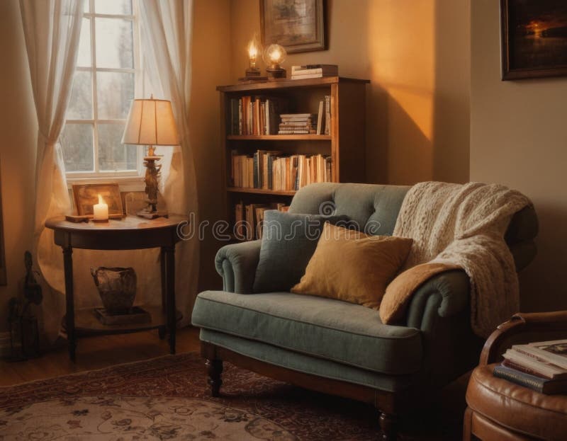 A Place for Reading and Mental Relaxation. Stock Illustration ...