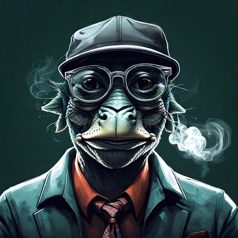 Awesome Portrait of a Humanoid Lizard Looking Front in an Attitude , 3d ...