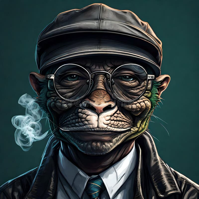 Awesome Portrait of a Humanoid Lizard Looking Front in an Attitude , 3d ...