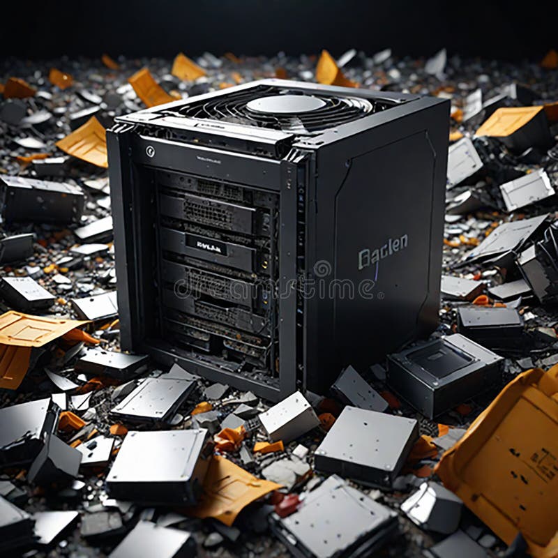 Broken Computer Server Cause Data Leak To Public Stock Illustration ...