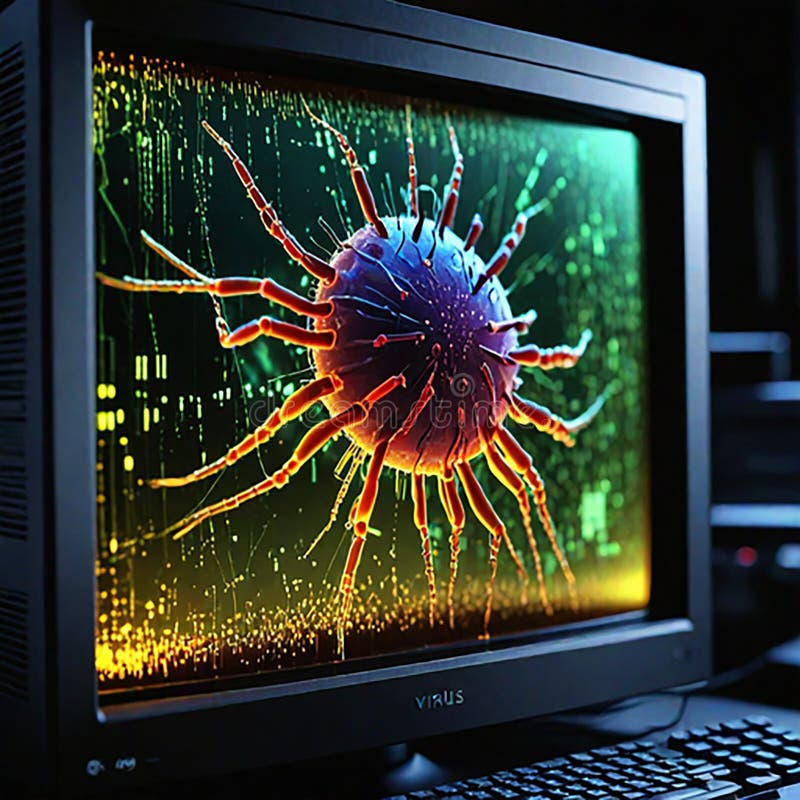 Ransomeware Robot Breaking into Computer Security Stock Illustration ...