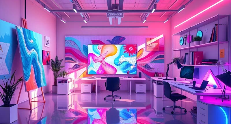 AI-Generated AI Art Studio – Creative Intelligence in Action Stock ...