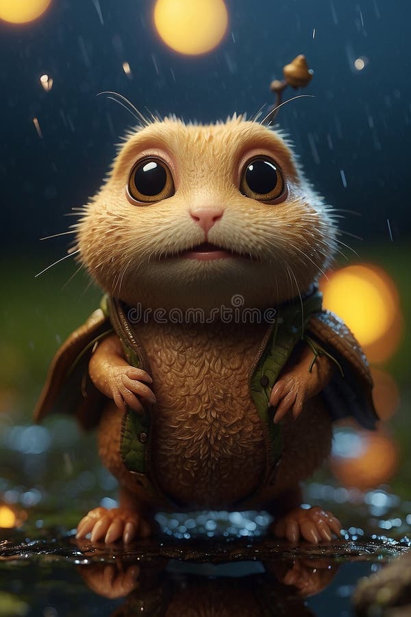 AI-Generated Imag,e Adorable Creature,reflections of Sadness in the ...