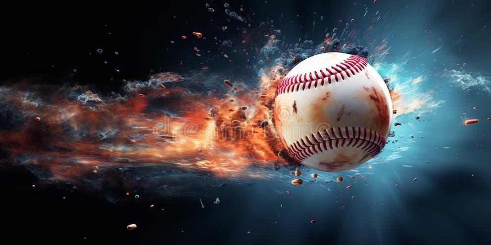 Baseball Ball Flying at High Speed.ai Generative Stock Illustration ...