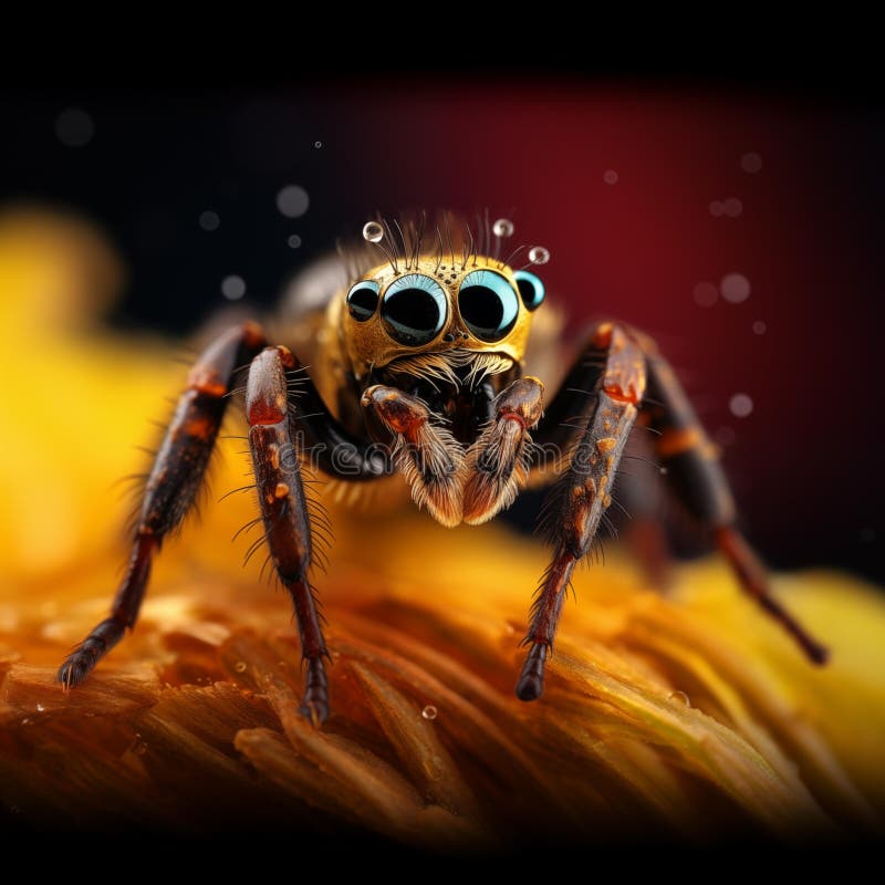 Image Created from AI, Macro Image of a Jumping Spider, Hyrus. that ...
