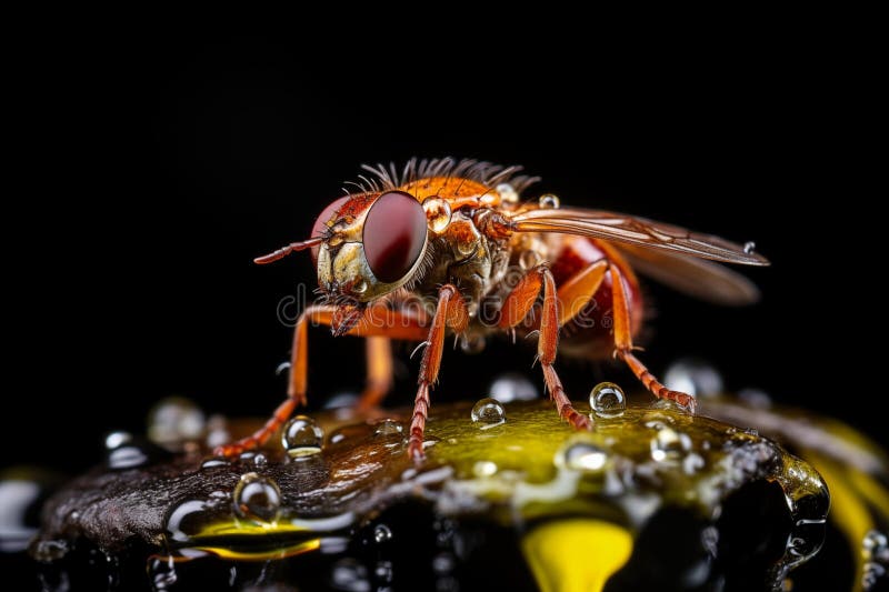 Image Created from AI, Macro Photography of Flies, Insects Stock Image ...