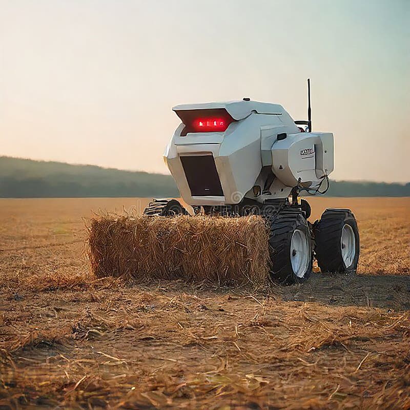 Robot Collects Hay in the Field,robot Machine,artificial Intelligence ...