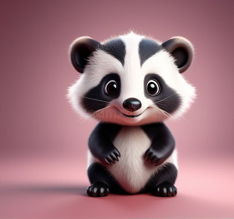 Badger Bliss: 3D Rendering Delight Stock Illustration - Illustration of ...