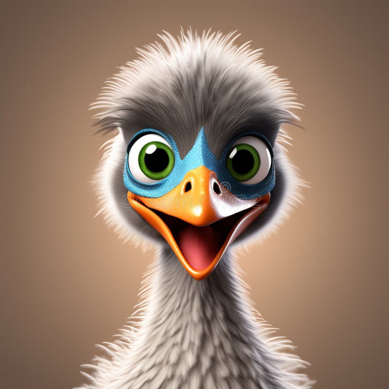 Emu Elegance: Highly Detailed 3D Rendering Stock Illustration ...