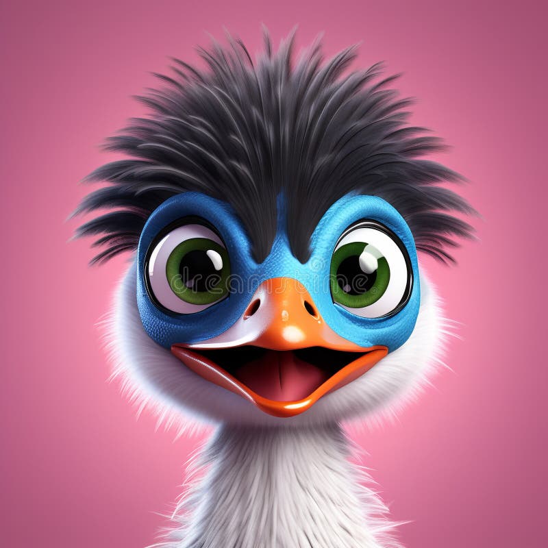 Emu Elegance: Highly Detailed 3D Rendering Stock Illustration ...