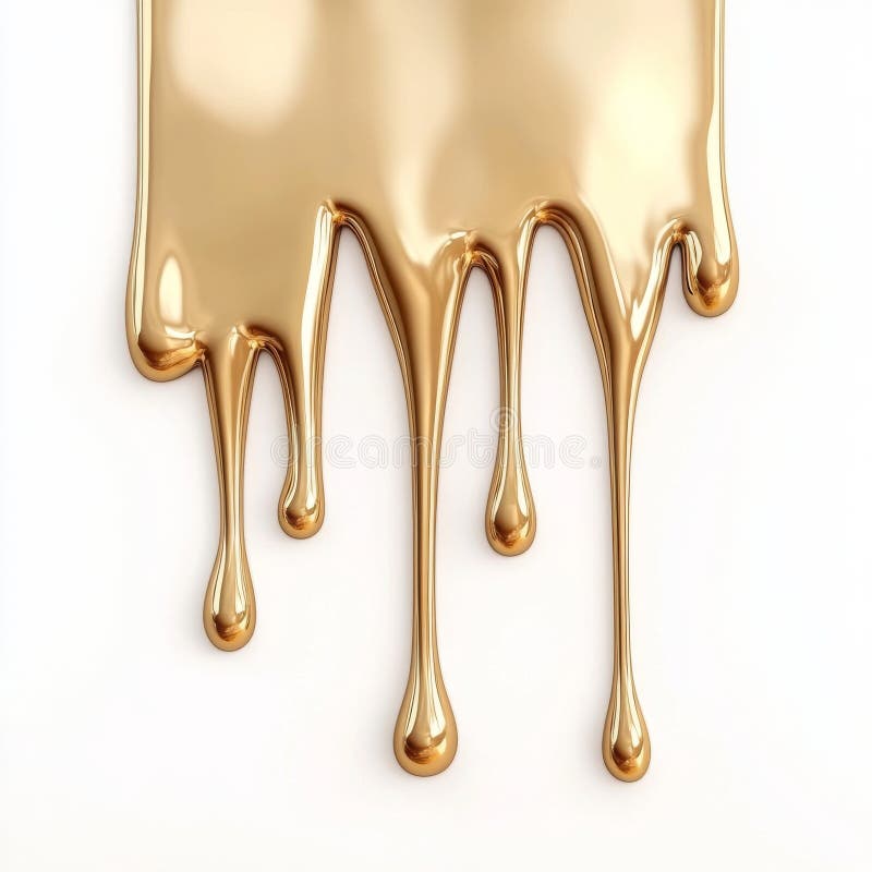 Image Creates Golden Fluid Dripping Against a Transparent Backdrop ...