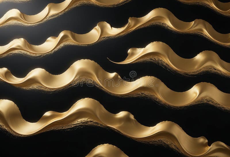 Image of Creative Glittering Gold Wave Curvy Line Design Elements Stock ...