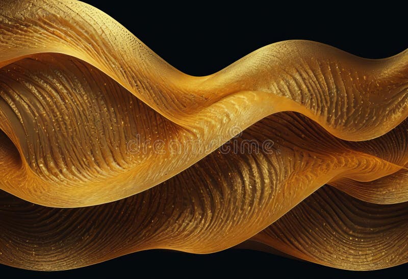 Image of Creative Glittering Gold Wave Curvy Line Design Elements Stock ...
