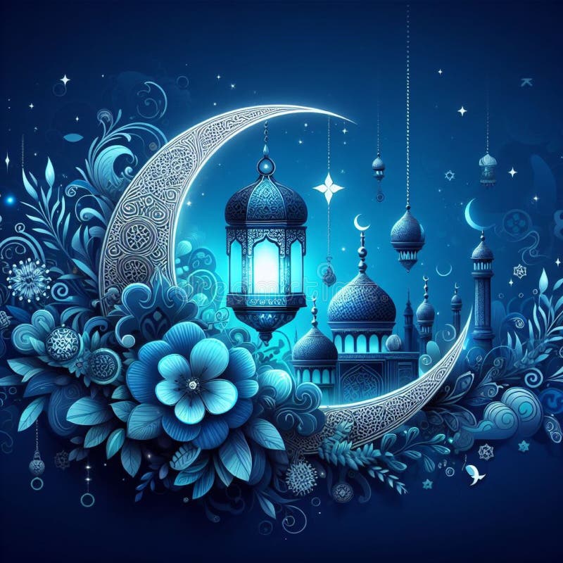 An Image of a Crescent and a Lantern Representing the Holy Month of ...
