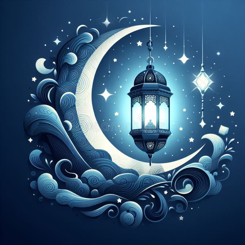 An Image of a Crescent and a Lantern Representing the Holy Month of ...