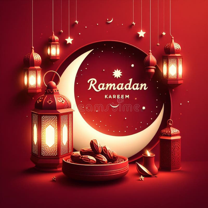 An Image of the Lantern and Crescent of the Holy Month of Ramadan Stock ...