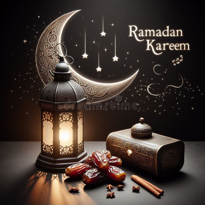 An Image of the Lantern and Crescent of the Holy Month of Ramadan Stock ...