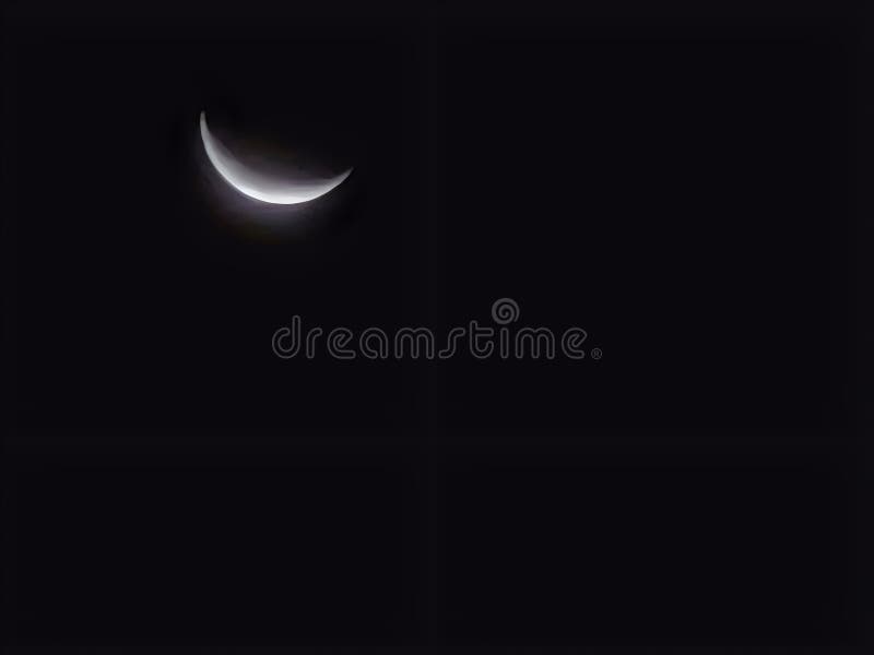 Crescent Moon View in the Black Background. Stock Photo - Image of ...