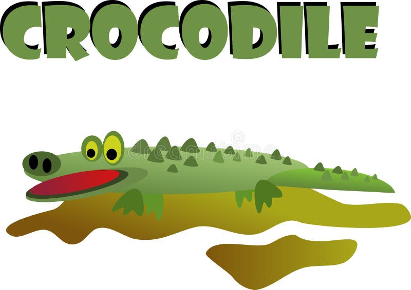 Image of a Crocodile with Text Stock Vector - Illustration of forest ...