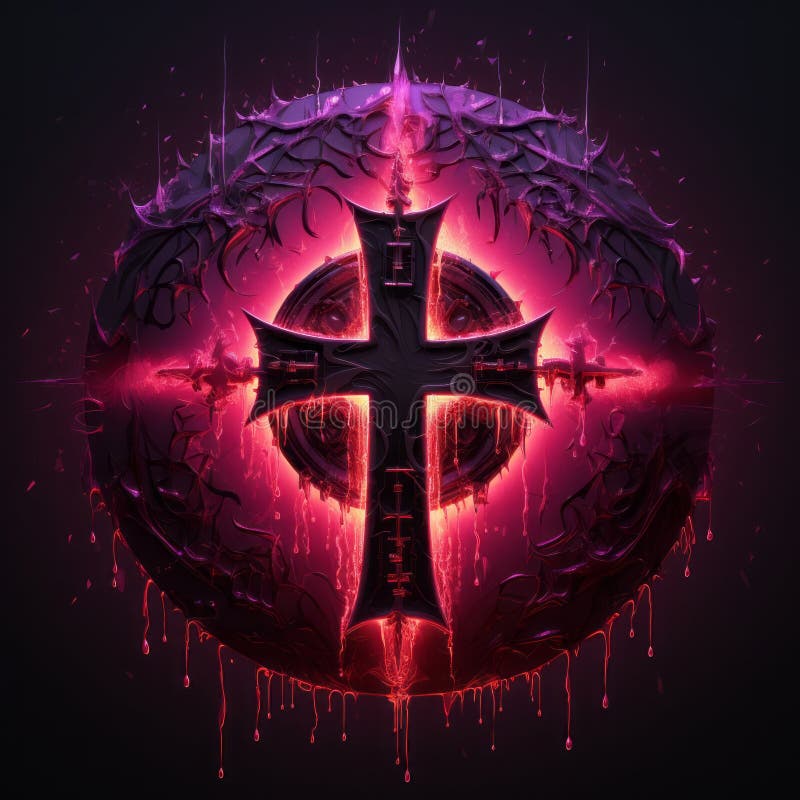 An Image of a Cross with Blood Dripping from it Stock Illustration ...