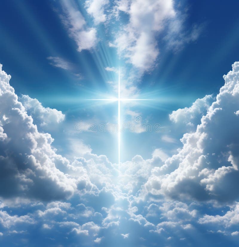 An Image of a Cross in the Clouds Stock Photo - Image of easter, blue ...