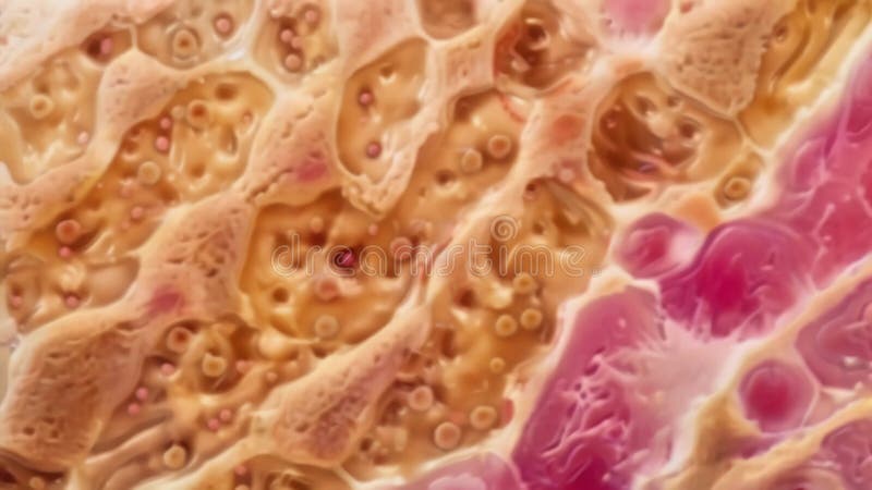 Image a Cross Section of a Cats Skin Tissue at 600x Magnification. the ...