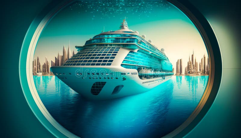 An Image of Cruise Ship in the Water. Generative AI Stock Illustration ...