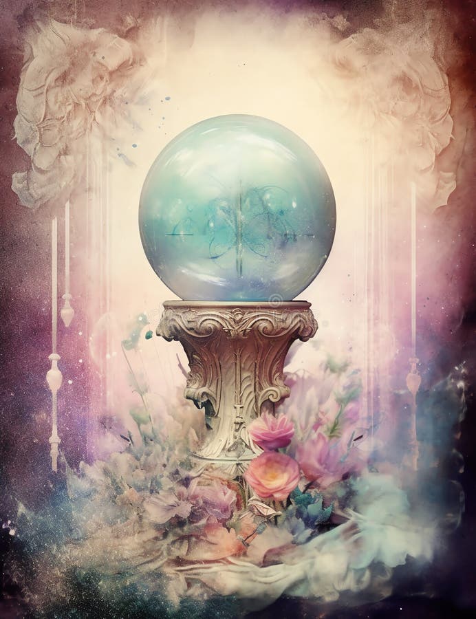 Crystal Ball Fantasy Old Paper, Junk Journal Digital Paper Stock ...