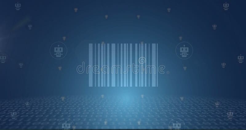 Image Of Cube Bar Code And Data Processing Over Binary Coding Stock 
