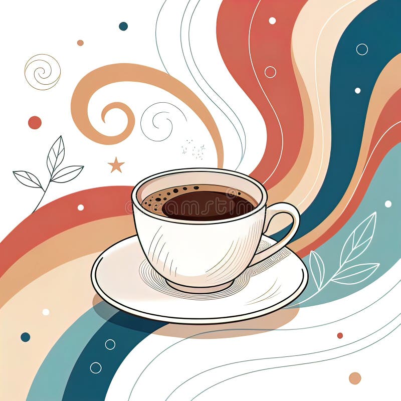 Image of a Cup of Coffee on an Abstract Background, Abstract Art ...