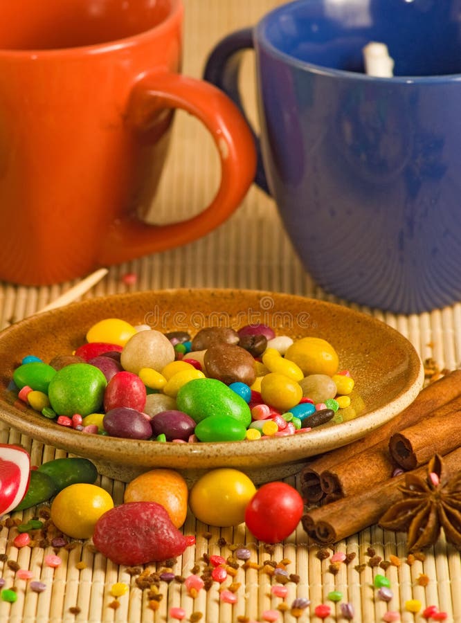 Image of Cups and Different Sweets Close-up Stock Image - Image of ...