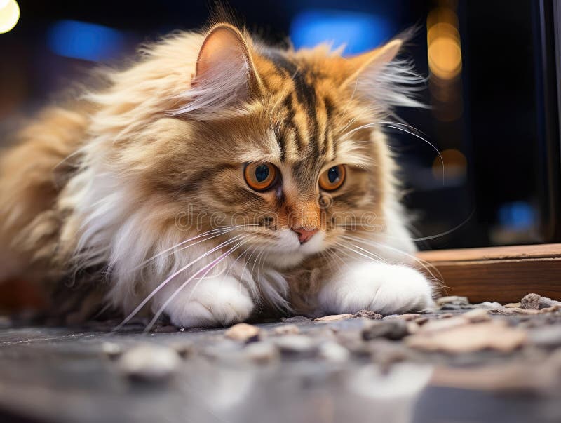 Cat Facetime with Tiny Smartphone Stock Illustration - Illustration of ...