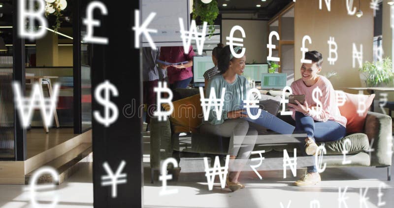 Image of Currency Symbols and Data Processing Over Diverse Business ...
