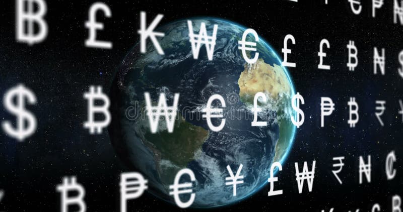 Image of Currency Symbols and Data Processing Over Globe Stock Photo ...