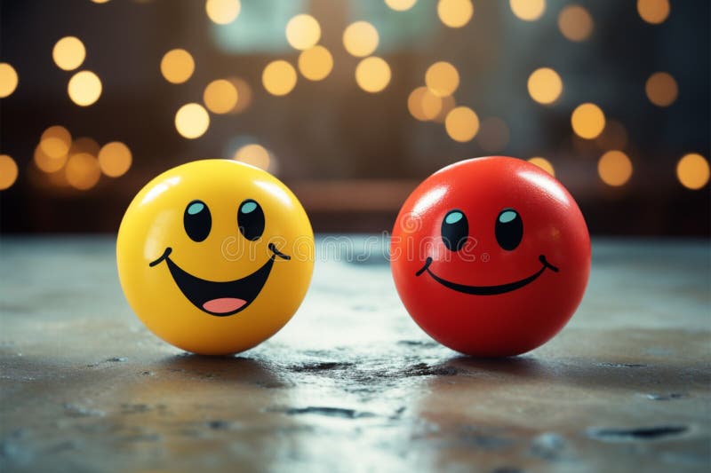 Image Customer Service Evaluation Concept Closeup of Couple with Smiley ...