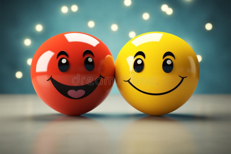 Image Customer Service Evaluation Concept Closeup of Couple with Smiley ...
