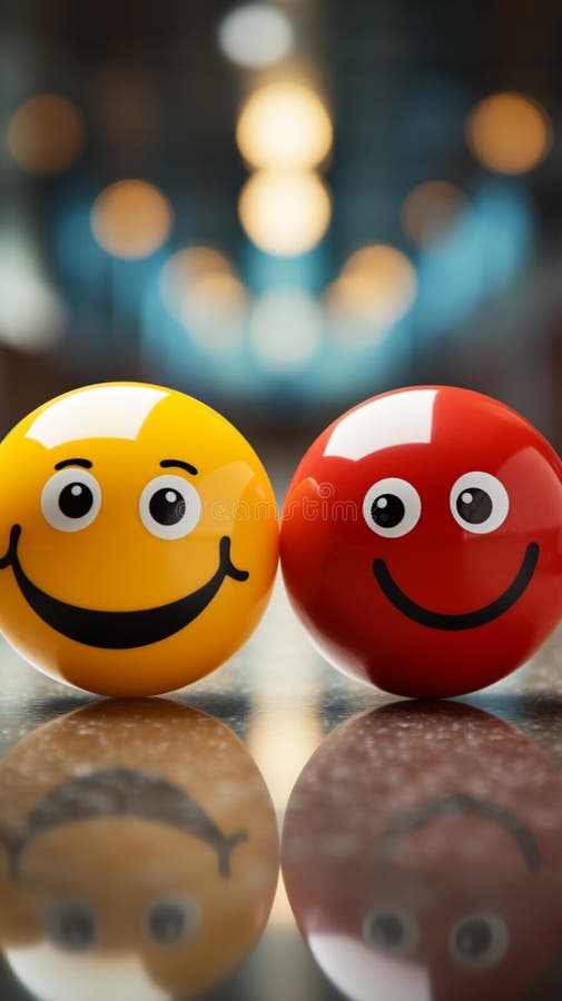 Image Customer Service Evaluation Concept Closeup of Couple with Smiley ...