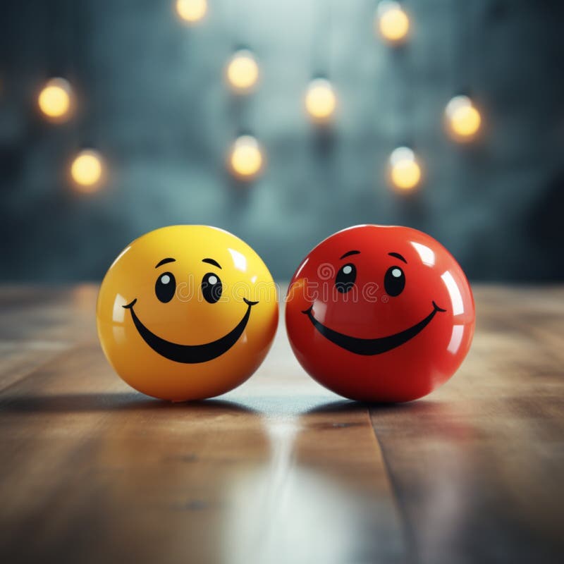 Image Customer Service Evaluation Concept Closeup of Couple with Smiley ...