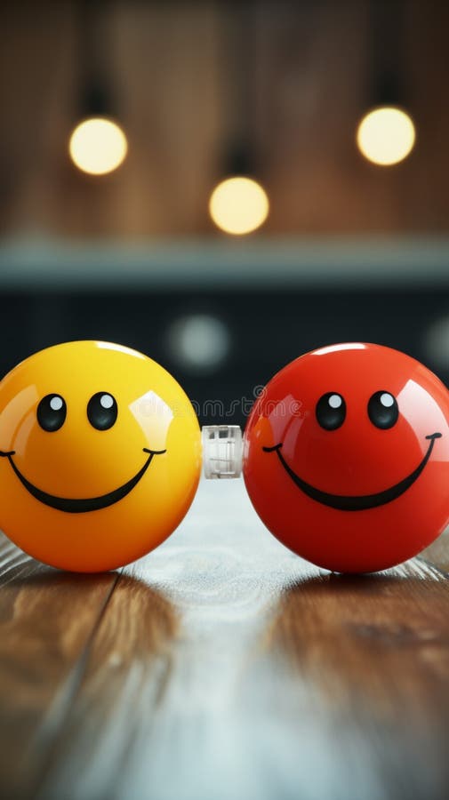 Image Customer Service Evaluation Concept Closeup of Couple with Smiley ...