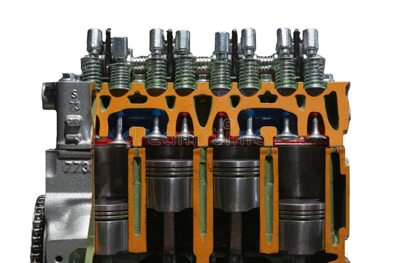 Image of a Cutaway View of an Internal Combustion Engine Showing ...