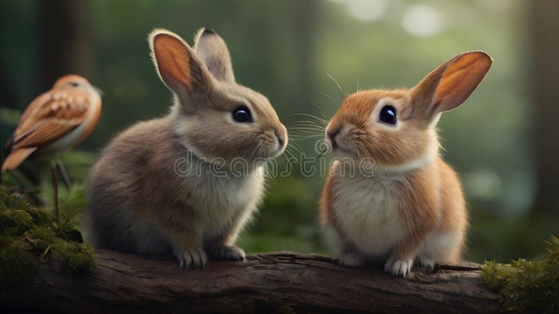 Image of Cute Animals Interacting 2 Stock Illustration - Illustration ...