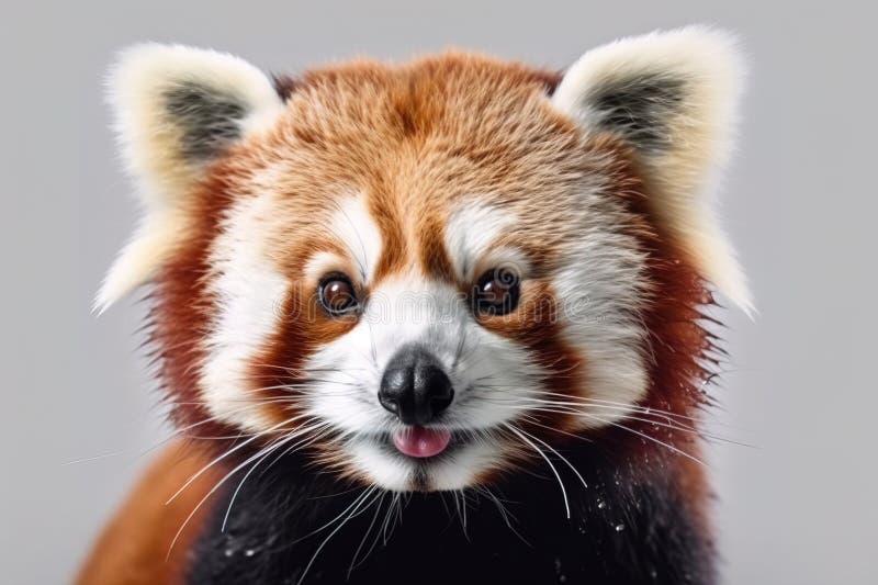 Image of Cute Red Panda Head. Wildlife Animals. Illustration Stock ...