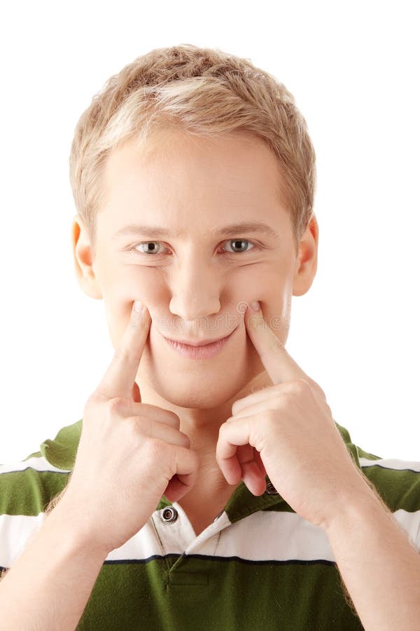 Image of a Cute Young Male with Fake Smile Stock Image - Image of bliss ...