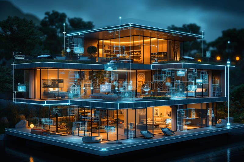 Image Cutting Edge Technology Smart House Visualization Showcasing ...