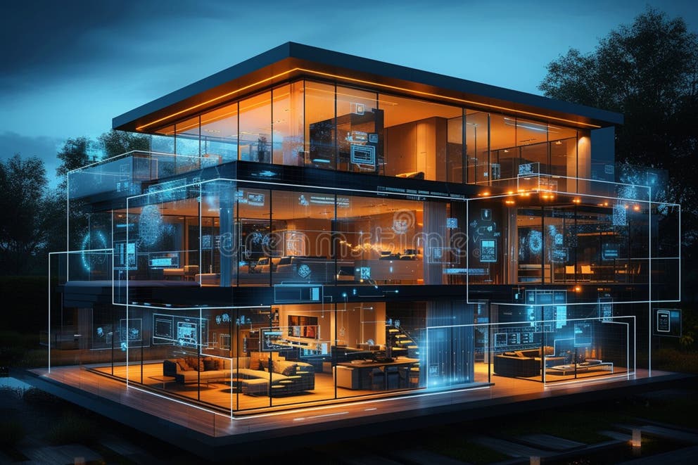 Image Cutting Edge Technology Smart House Visualization Showcasing ...
