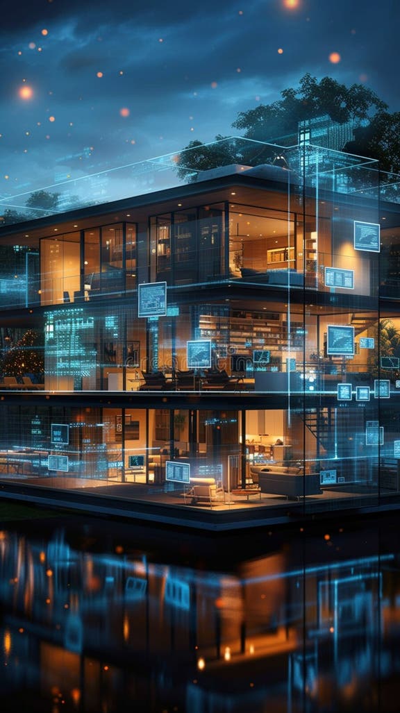 Image Cutting Edge Technology Smart House Visualization Showcasing ...