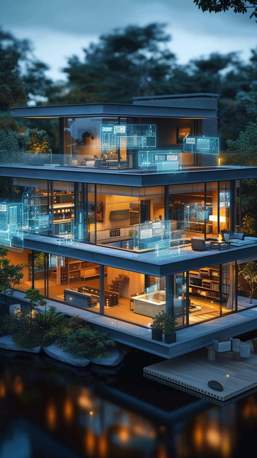 Image Cutting Edge Technology Smart House Visualization Showcasing ...