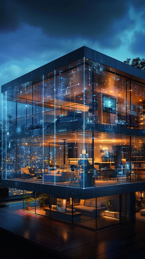 Image Cutting Edge Technology Smart House Visualization Showcasing ...